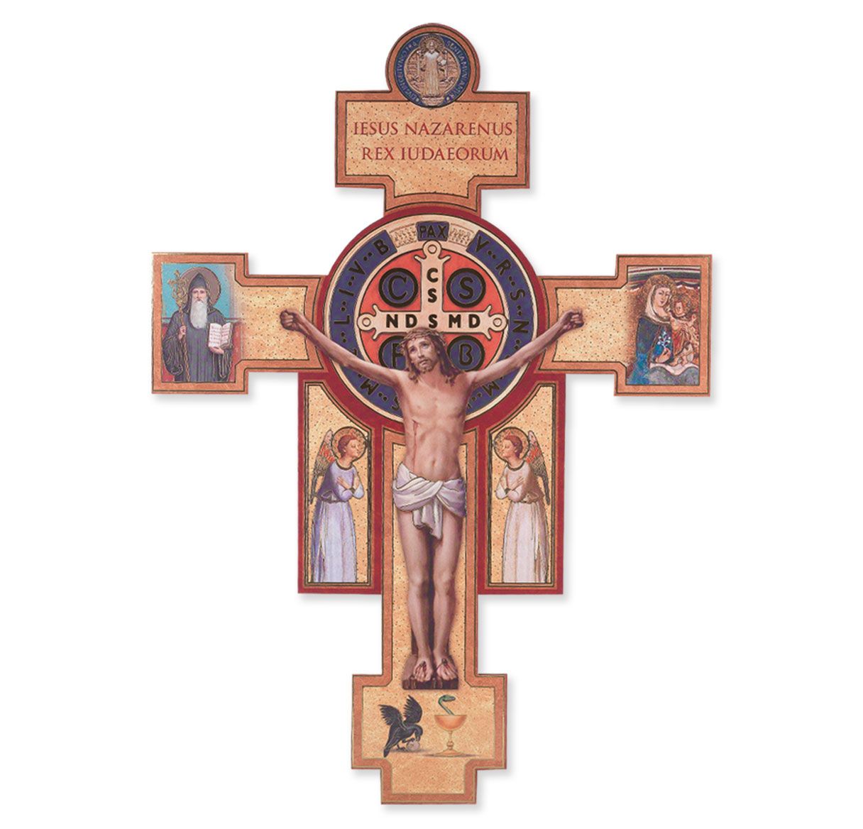 14" Saint Benedict Crucifix with Benedictine Symbols — The Roman ...