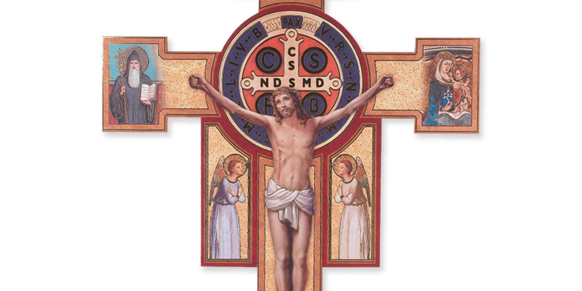 14" Saint Benedict Crucifix with Benedictine Symbols — The Roman ...