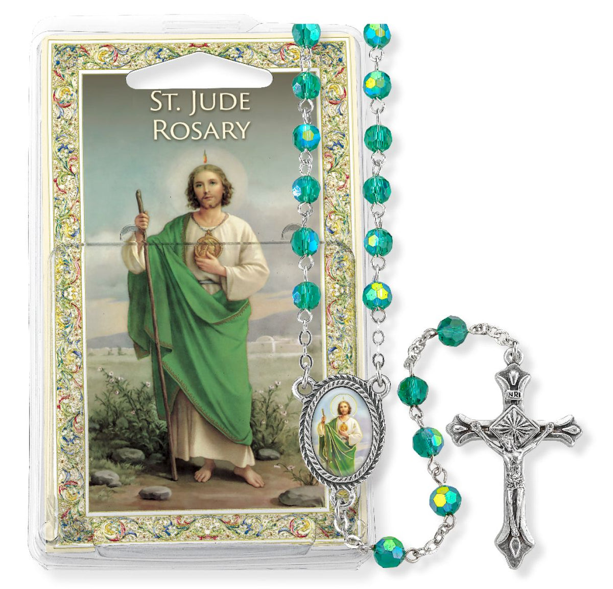Green Saint Jude Specialty Rosary — The Roman Catholic Store